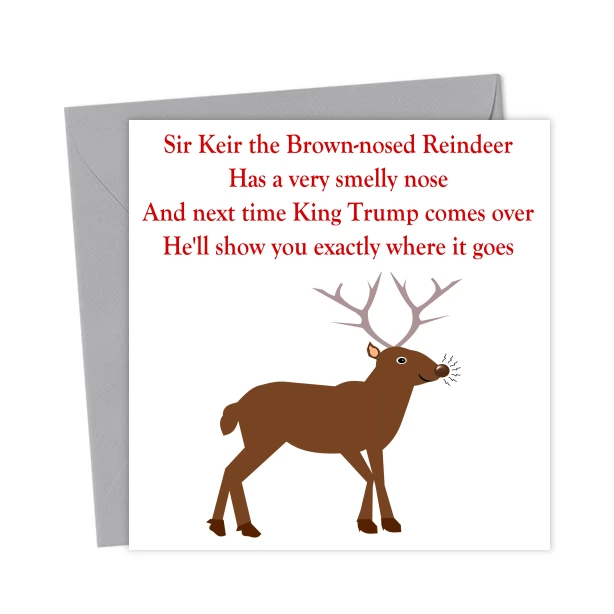 Brown Nosed Reindeer Funny Political Christmas Card - Christmas Cards