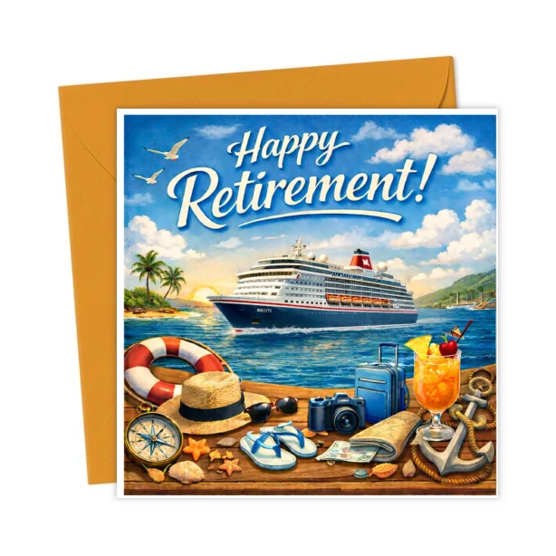 Cruise Retirement Card – Fred Olsen Bolette Theme. - Retirement Cards