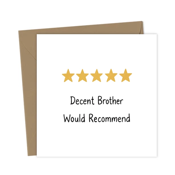 Decent Brother Birthday Card - Birthday Cards
