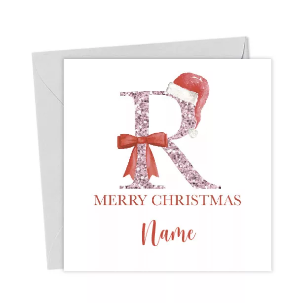 Personalised Christmas Card for Her - R - Christmas Cards