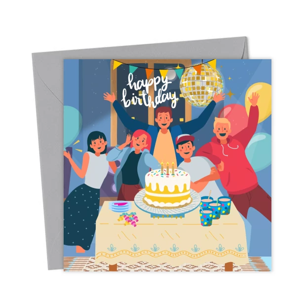 Fun Group Birthday Card – Happy Birthday Celebration - Birthday Cards