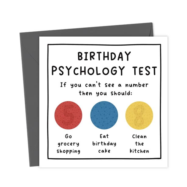 Funny Birthday Psychology Test Birthday Card - Eat Birthday Cake ...