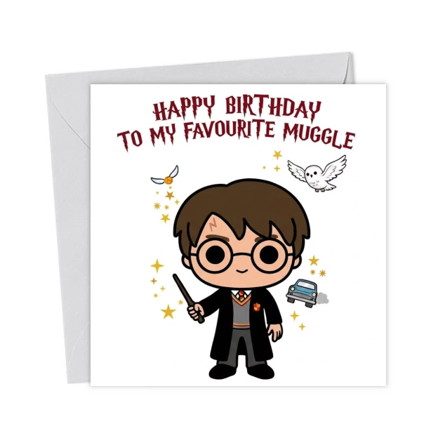 Happy birthday to my favourite muggle! Harry Potter themed card ...