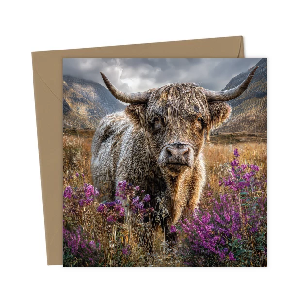 Highland Cow Heather - Greetings Cards
