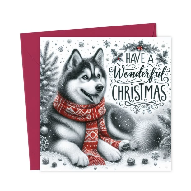 Husky Christmas Card - Christmas Cards