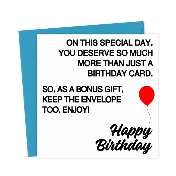 Keep The Envelope Funny Birthday Card - Birthday Cards