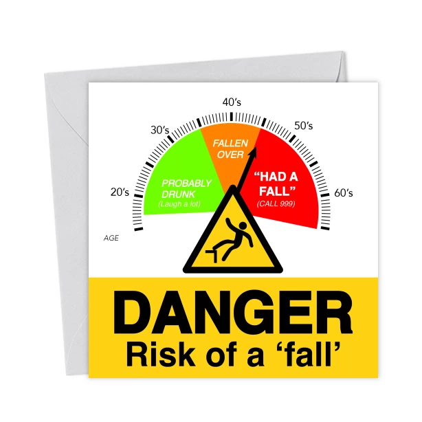 OLD AGE - Risk of \"Had a Fall\" - Birthday Cards
