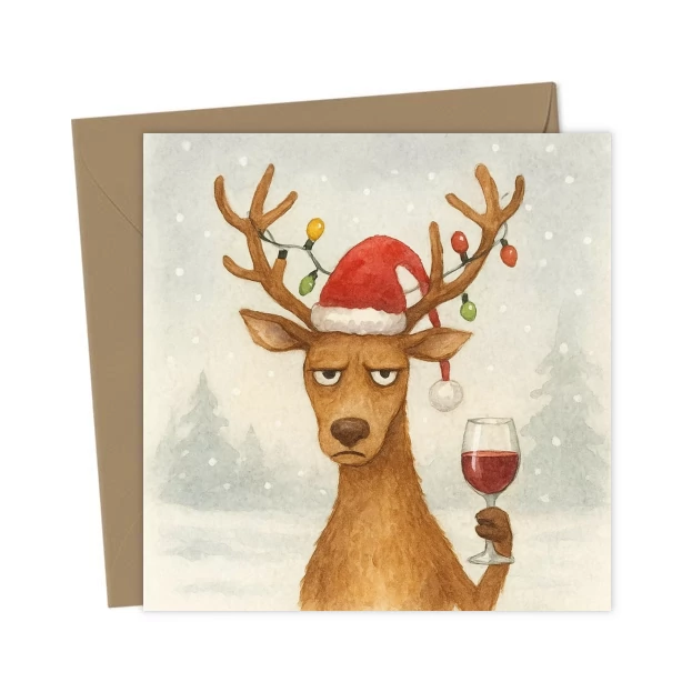 Over It Reindeer - Grumpy Christmas Card - Christmas Cards