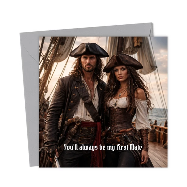 Pirate First Mate Couple Anniversary Face Swap Card - Love ...