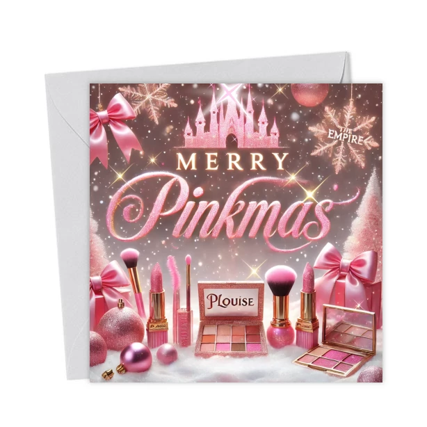 Plouise Inspired Pink Stunning Castle Merry Pinkmas Christmas Card ...
