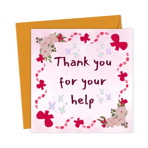 Thank You for Your Help Card UK – Thoughtful Thank You Greeting - Thank ...
