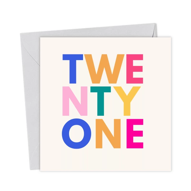 Twenty One Birthday Card - Birthday Cards