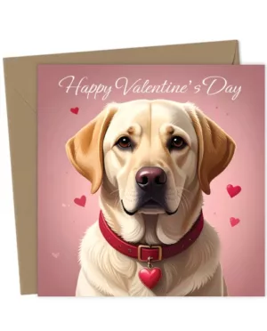 Yellow Labrador Valentine\'s Card - Valentine's Day Cards