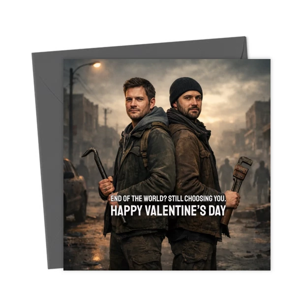 Zombie Apocalypse Male Couple Face Swap Valentine’s Day Card ...